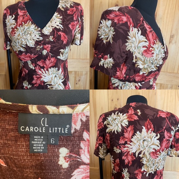 Carole Little | Dresses | Vintage 9s Carole Little Floral Maxi Dress ...